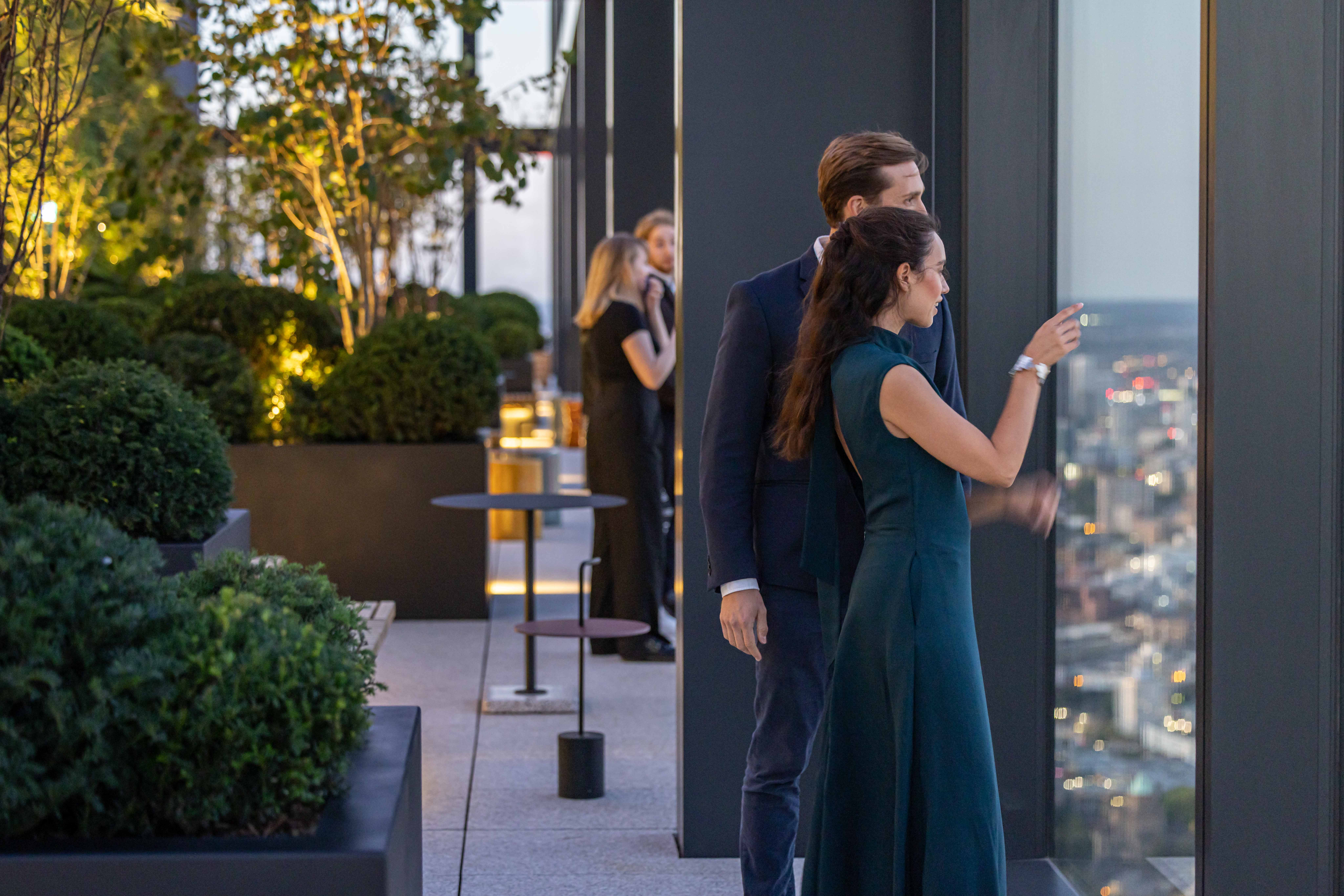 Roof terraces on Landmark Pinnacle level 75 and level 27